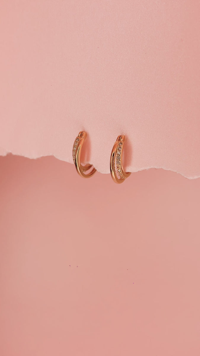Shiny Double Hoop Earrings PAIR ♡ – Mindora Collection