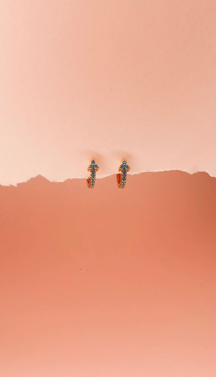 Flower Blue Hoops ♡ – Mindora Collection